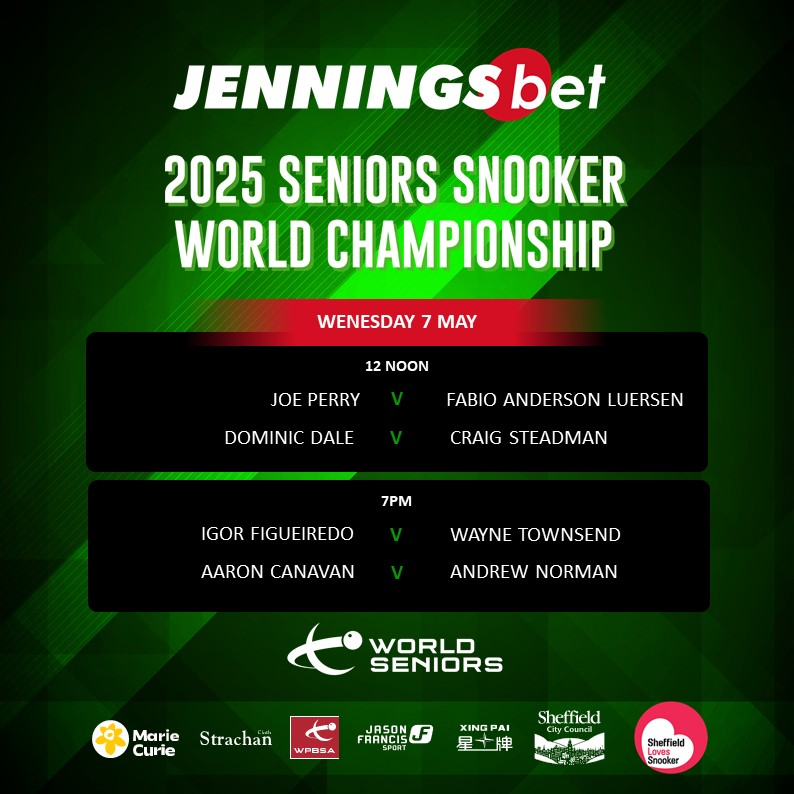 The 2025 World Seniors Snooker Championship – Order of play | The WPBSA ...
