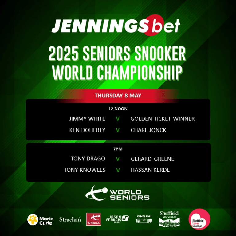 The 2025 World Seniors Snooker Championship – Order of play | The WPBSA ...